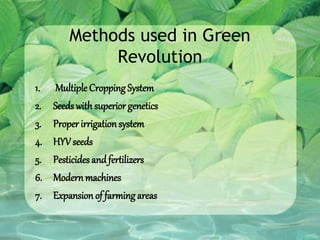 Green Revolution in India.pptx | Agriculture | Industries