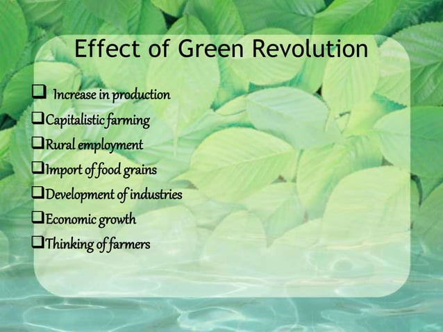 Green Revolution in India.pptx | Agriculture | Industries