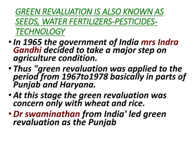 Green revolution ppt | PPTX