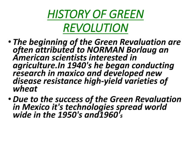 Green revolution ppt | PPTX