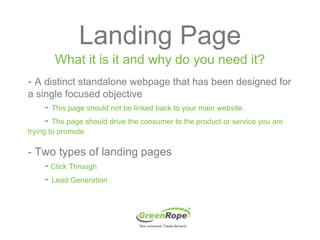 Effective Landing Page Design | PPTX | Marketing and Advertising | Business