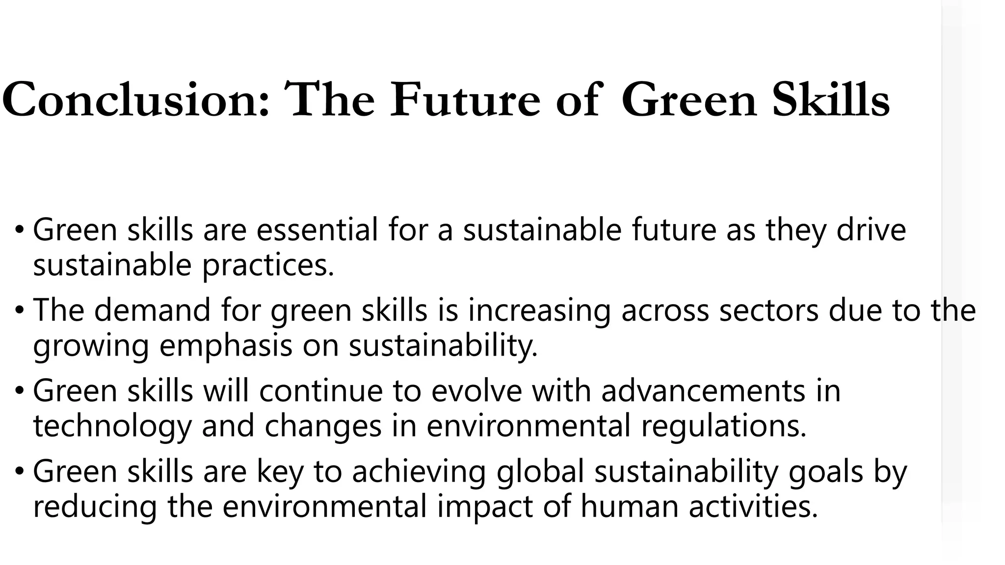 Ppt for school project on the topic "Green Skills" | PPTX