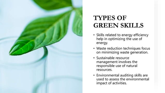 Ppt for school project on the topic "Green Skills" | PPTX | Environmental Services Industry ...