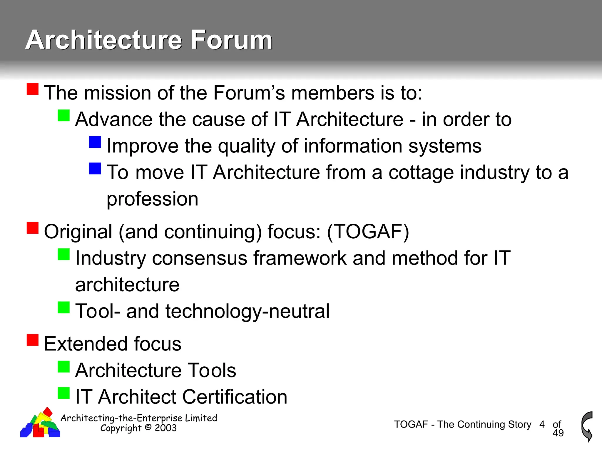 The Open Group Architecture Framework (TOGAF) | PPT