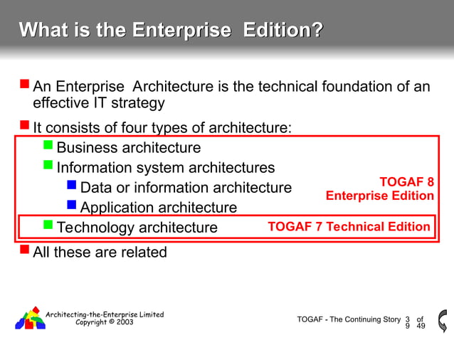 The Open Group Architecture Framework (TOGAF) | PPT