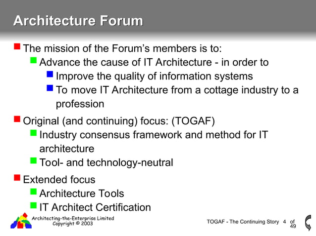 The Open Group Architecture Framework (TOGAF) | PPT