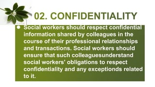 Social Work's Ethical Responsibilities to Colleagues | PPTX