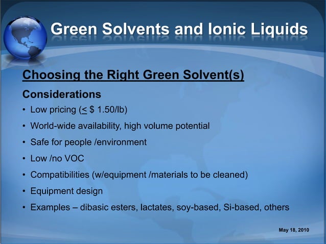 Green Solvents And Ionic Liquids | PDF