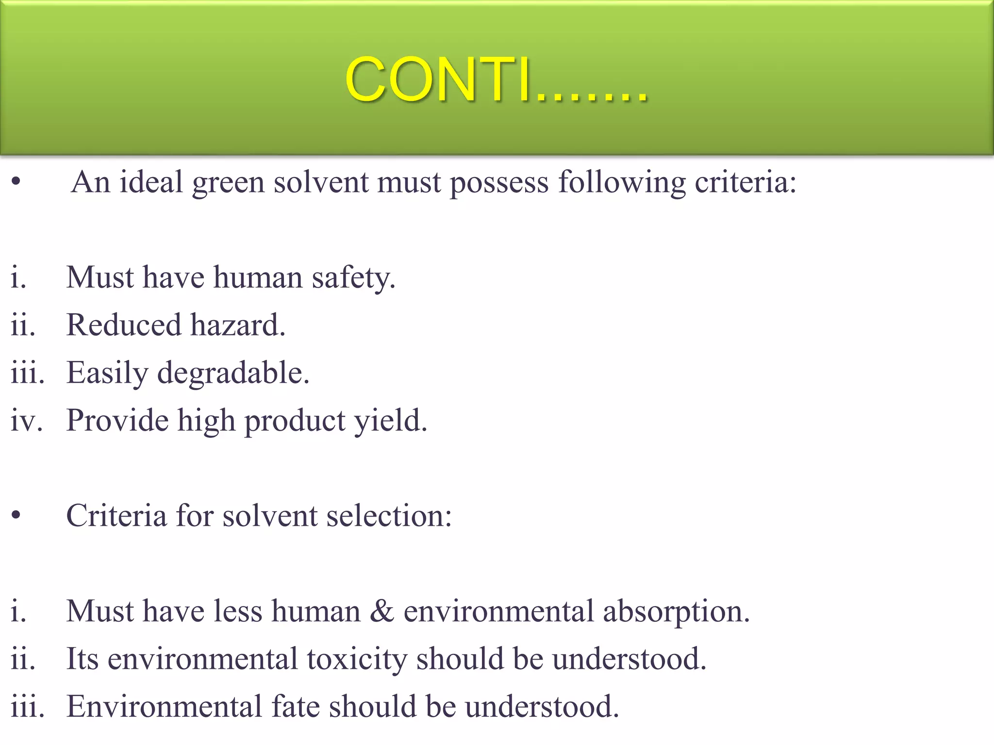 Green solvents ppt | PPTX