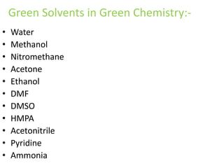 Green solvents ppt | PPTX