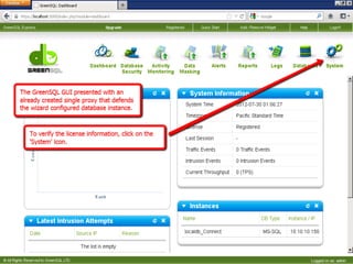GreenSQL Express Activation Presentation Tutorial | PDF
