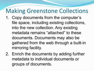 Greenstone digital library | PPTX | Desktop Publishing | Computer ...