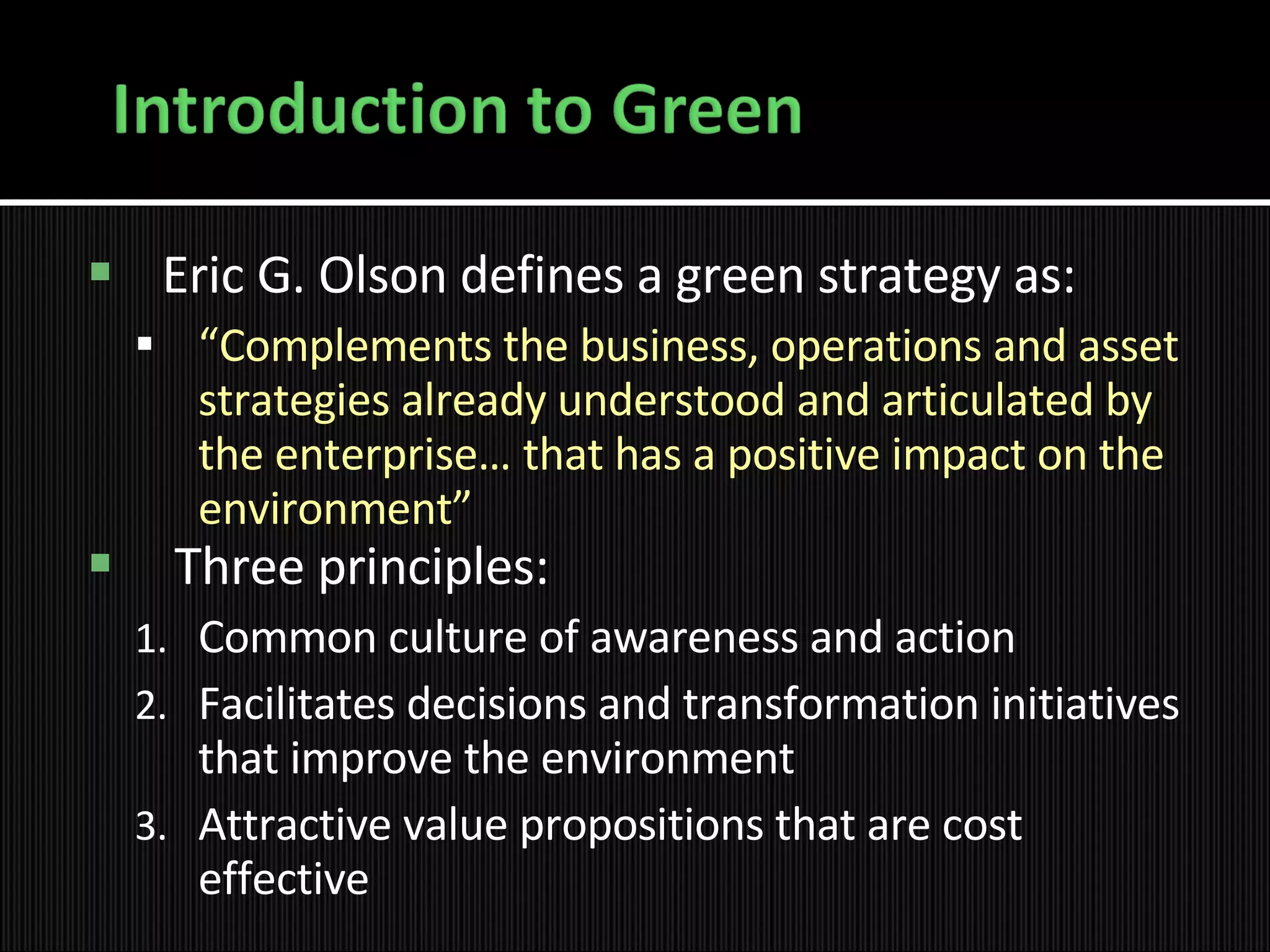 Green Strategy Presentation | PPT