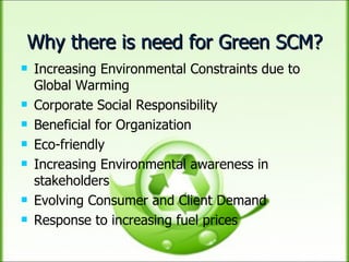 Green Supply Chain Management | PPT