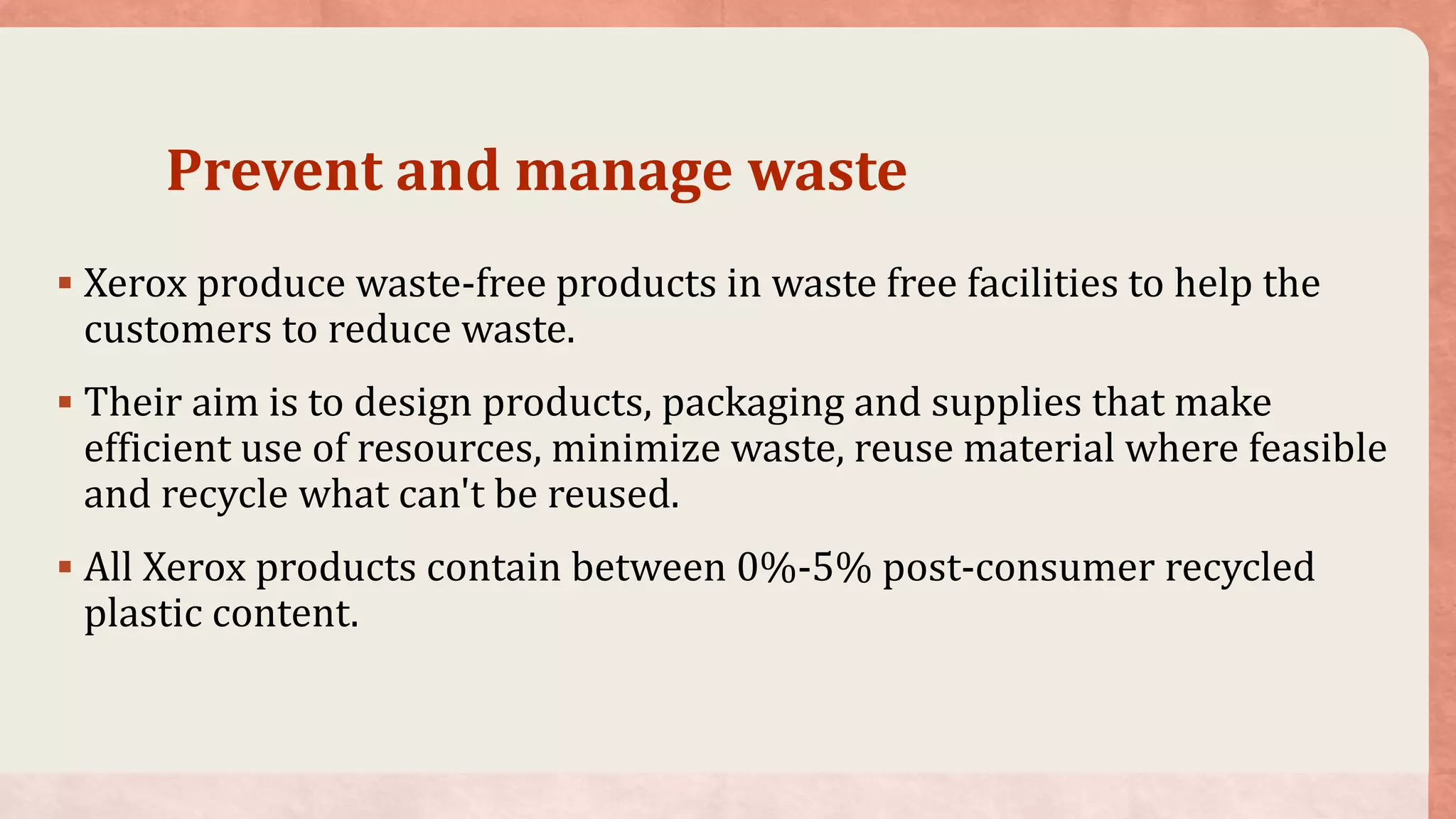 Green supply chain of xerox | PPTX