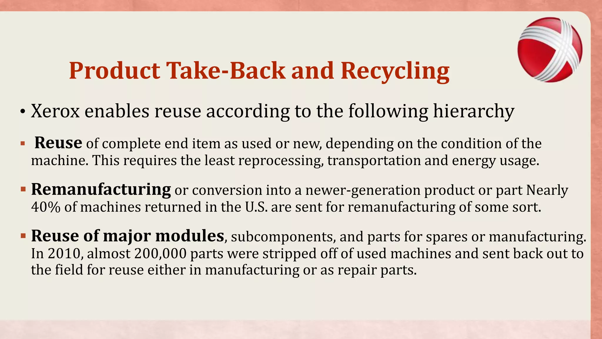 Green supply chain of xerox | PPTX