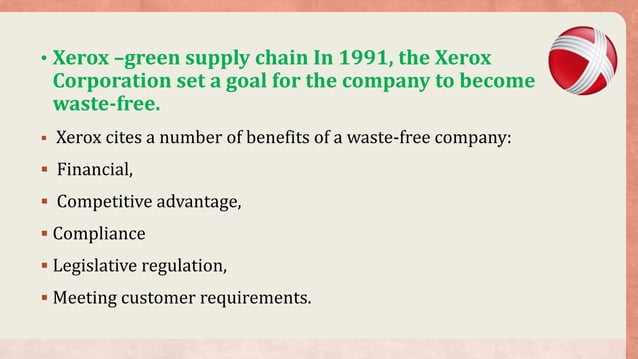 Green supply chain of xerox | PPTX