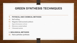 Green synthesis | PPTX