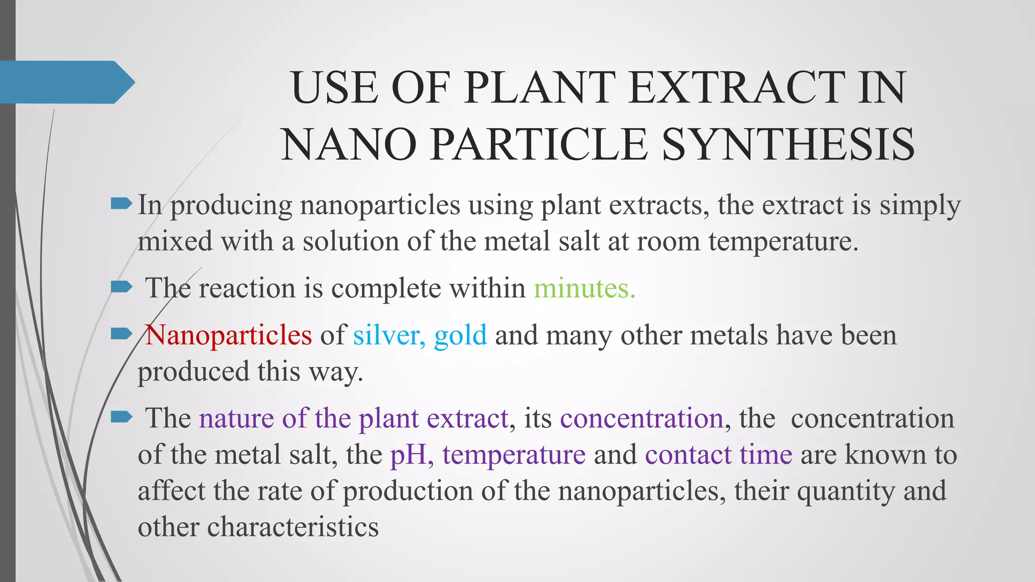Green synthesis of nanoparticles | PPTX