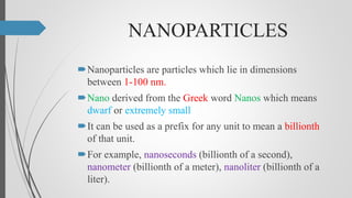 Green synthesis of nanoparticles | PPTX