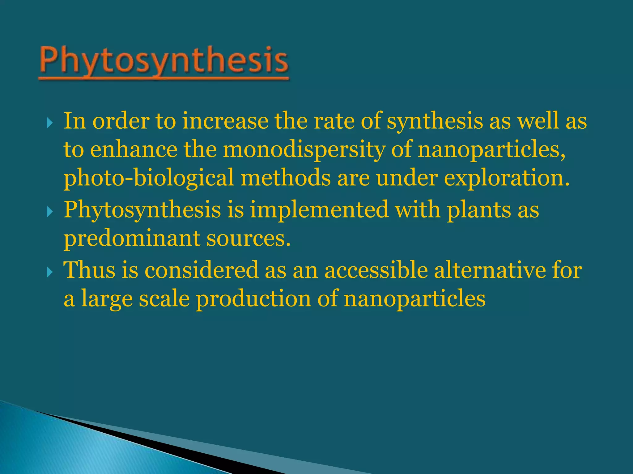 Green synthesis of nanoparticles | PPTX