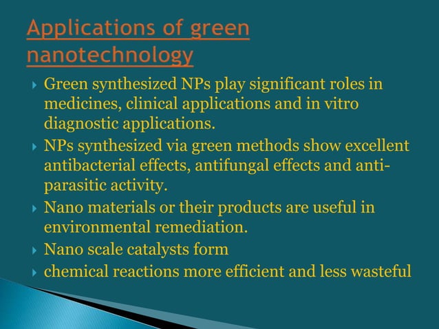 Green synthesis of nanoparticles | PPTX | Chemistry | Science