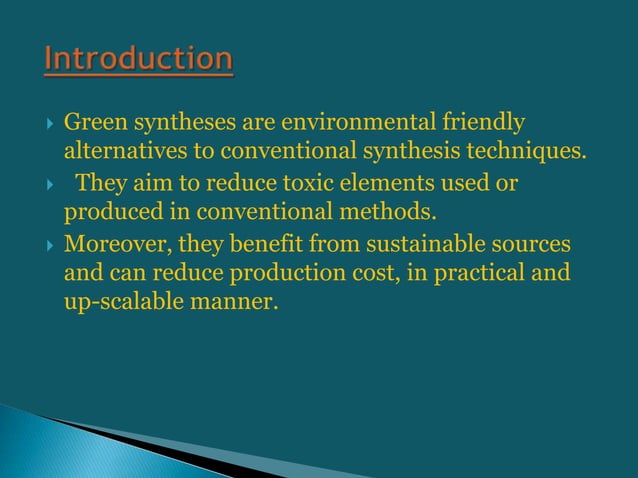 Green synthesis of nanoparticles | PPTX | Chemistry | Science
