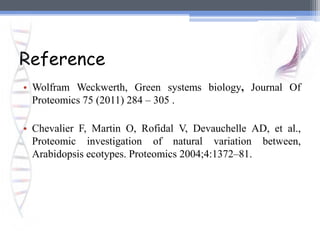 Green System Biology (GSB) is an emerging field that merges the ...