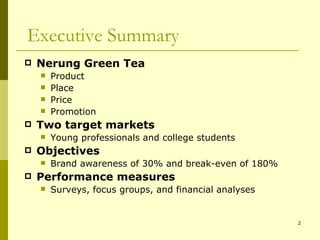 Green tea marketing plan | PPT