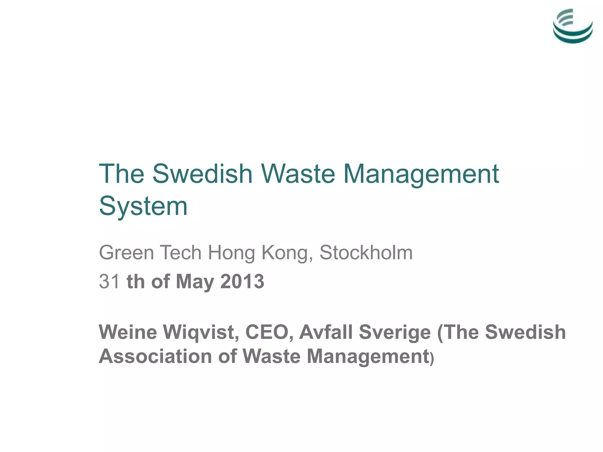The Swedish Waste Management System | PPTX