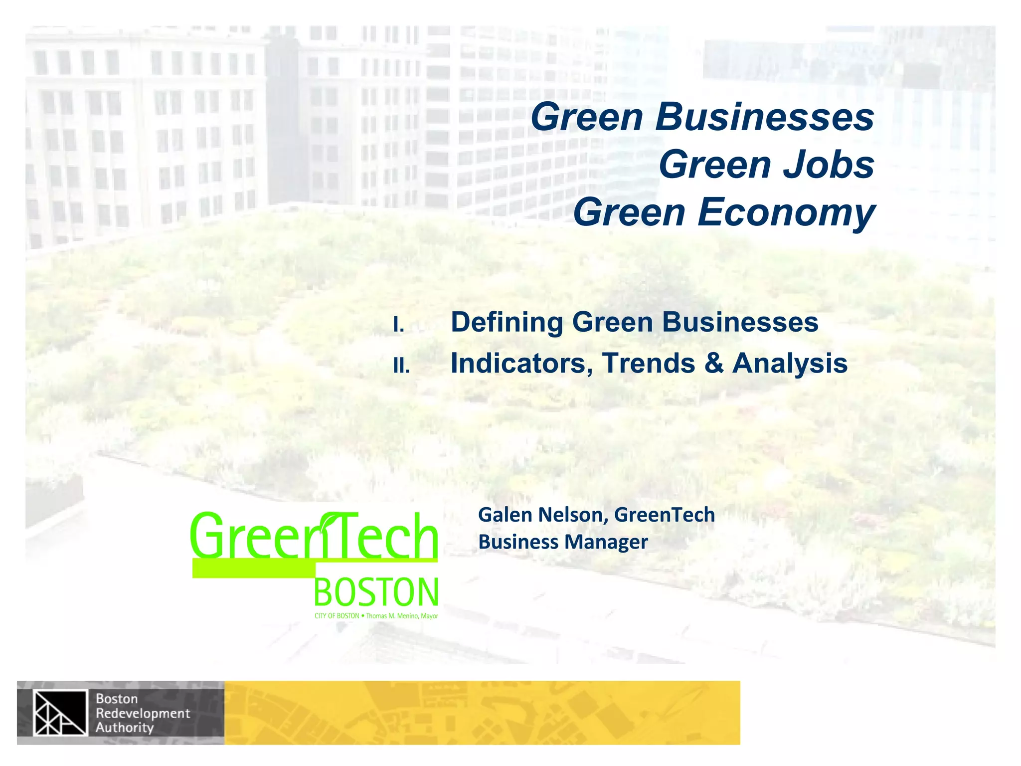 Green Businesses, Green Jobs & Green Economy | PPT