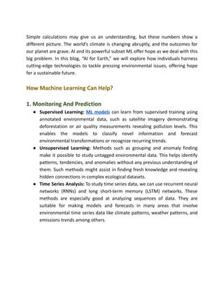 Green Tech: How AI And Machine Learning Drive Environmental Solutions | PDF