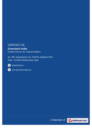 Greentech India, Pune, Climate Control Equipment | PDF