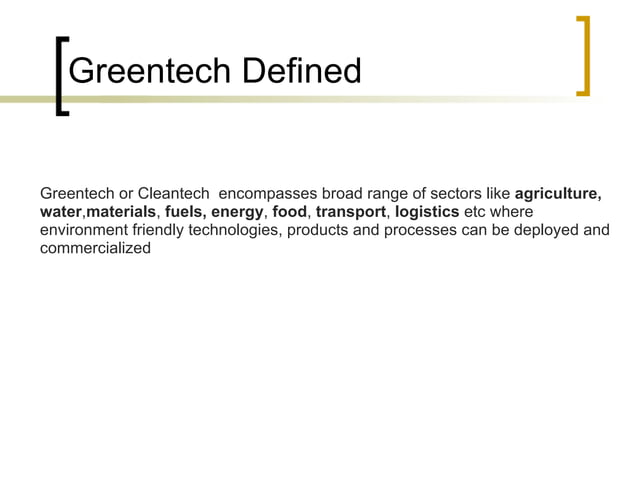 Greentech India Opportunities - overview | PPT