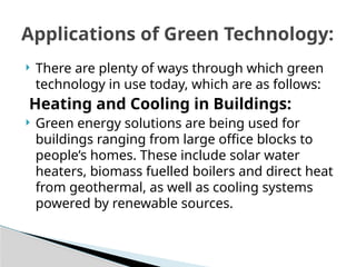Green Technology Presentation For Green FUTURE | PPTX