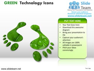 Green technology icons powerpoint presentation slides. | PDF