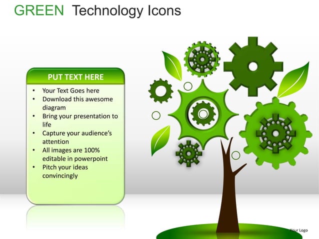 Green technology icons powerpoint presentation templates | PPT