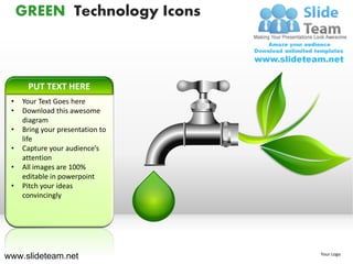 Green technology icons powerpoint presentation templates. | PDF