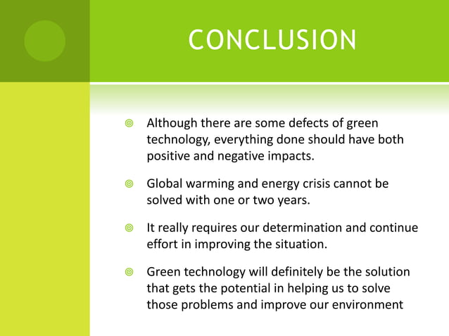 Green technology ppt | PPTX