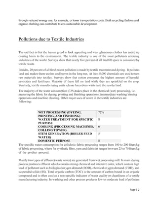 Green textile processing | PDF