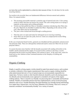 Green textile processing | PDF