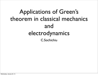 Green's theorem in classical mechanics and electrodynamics | PDF