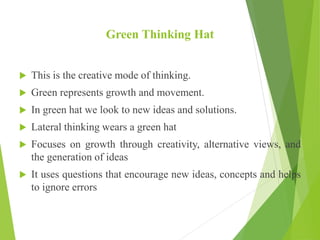 Green thinking hat | PPTX