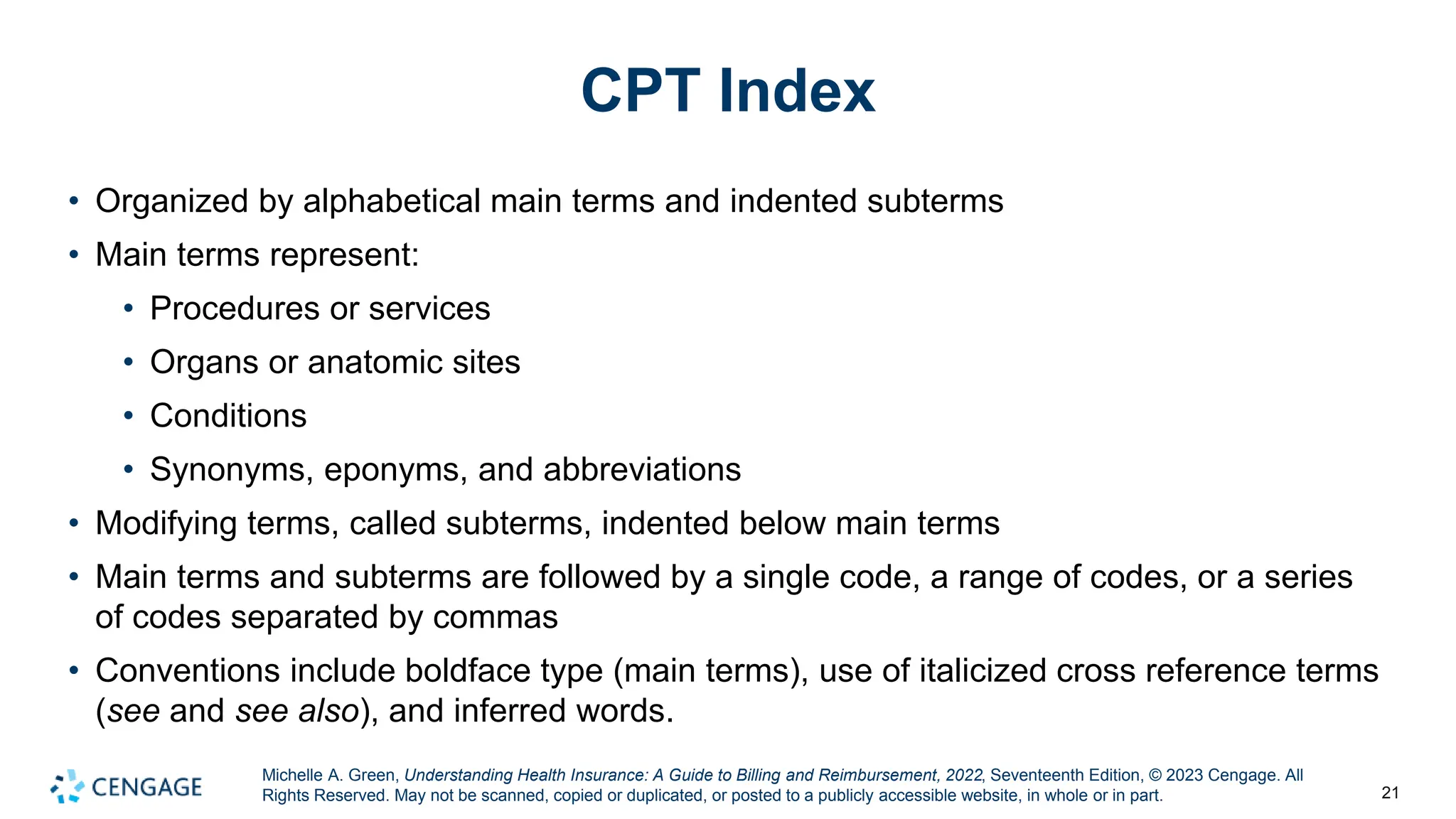 Understanding Health Insurance (CPT coding) chapter 7 | PPTX