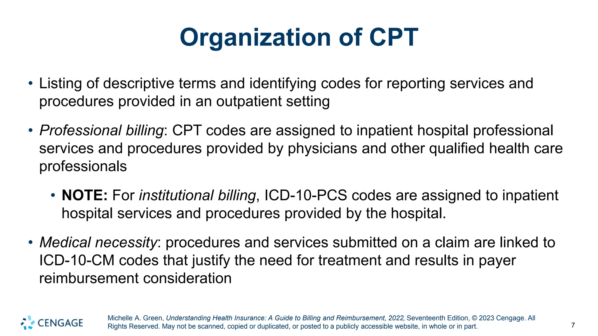 Understanding Health Insurance (CPT coding) chapter 7 | PPTX