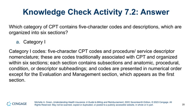 Understanding Health Insurance (CPT coding) chapter 7 | PPTX