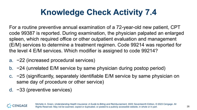 Understanding Health Insurance (CPT coding) chapter 7 | PPTX