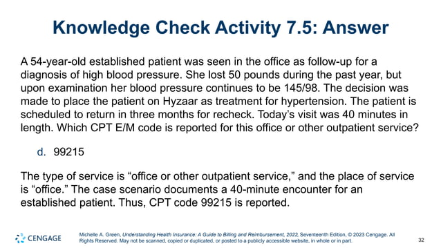 Understanding Health Insurance (CPT coding) chapter 7 | PPTX