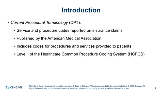 Understanding Health Insurance (CPT coding) chapter 7 | PPTX