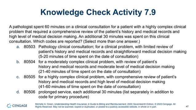 Understanding Health Insurance (CPT coding) chapter 7 | PPTX